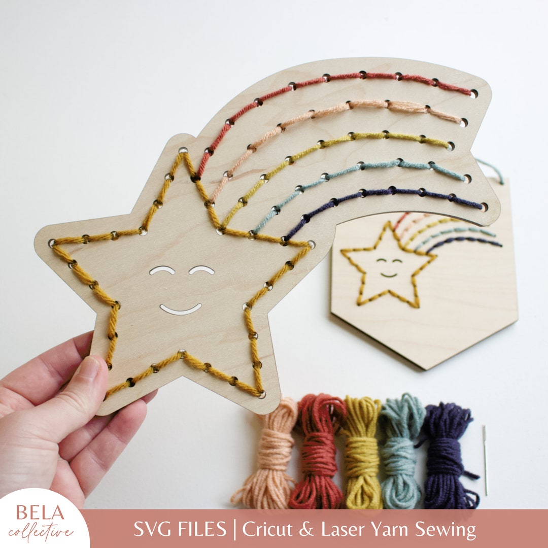 SVG Starburst Yarn Sewing Pattern for Laser Cutting | Shooting Star ...