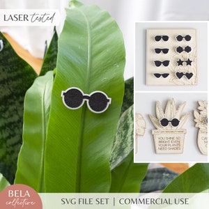 Sunglasses SVG Files Plant Personality Magnet Set | Glowforge Laser ...