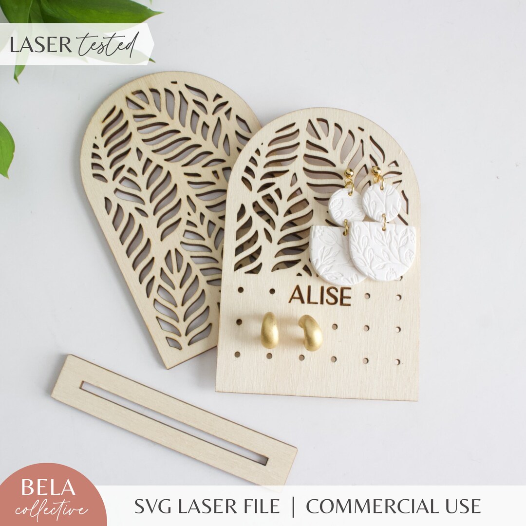 Travel Earring Holders Set of SVG Laser Cut Files for Glowforge, Stud ...