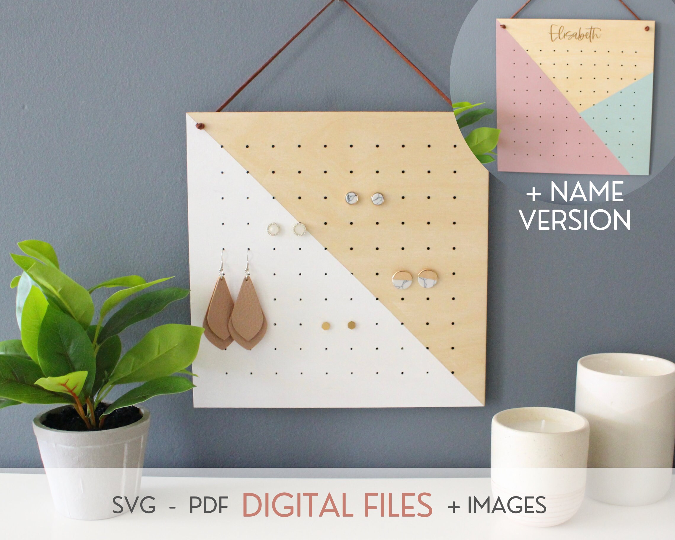 Square Earring Stand SVG Laser Cut File for Glowforge, Beginner Project ...