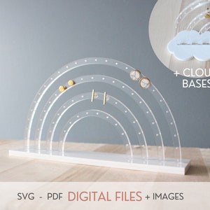 Rainbow Earring Stand SVG Laser Cut File for Glowforge, Beginner ...