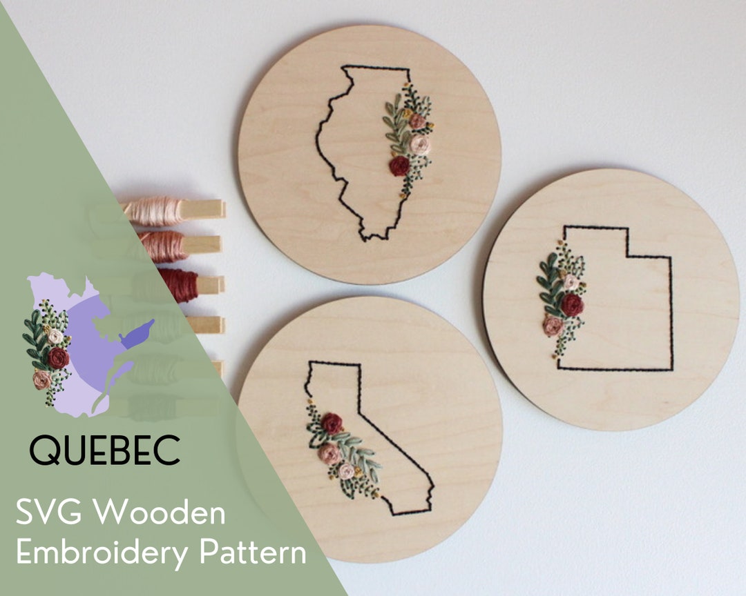 QUEBEC SVG Floral Embroidery Pattern for Laser Cutting, Canada ...