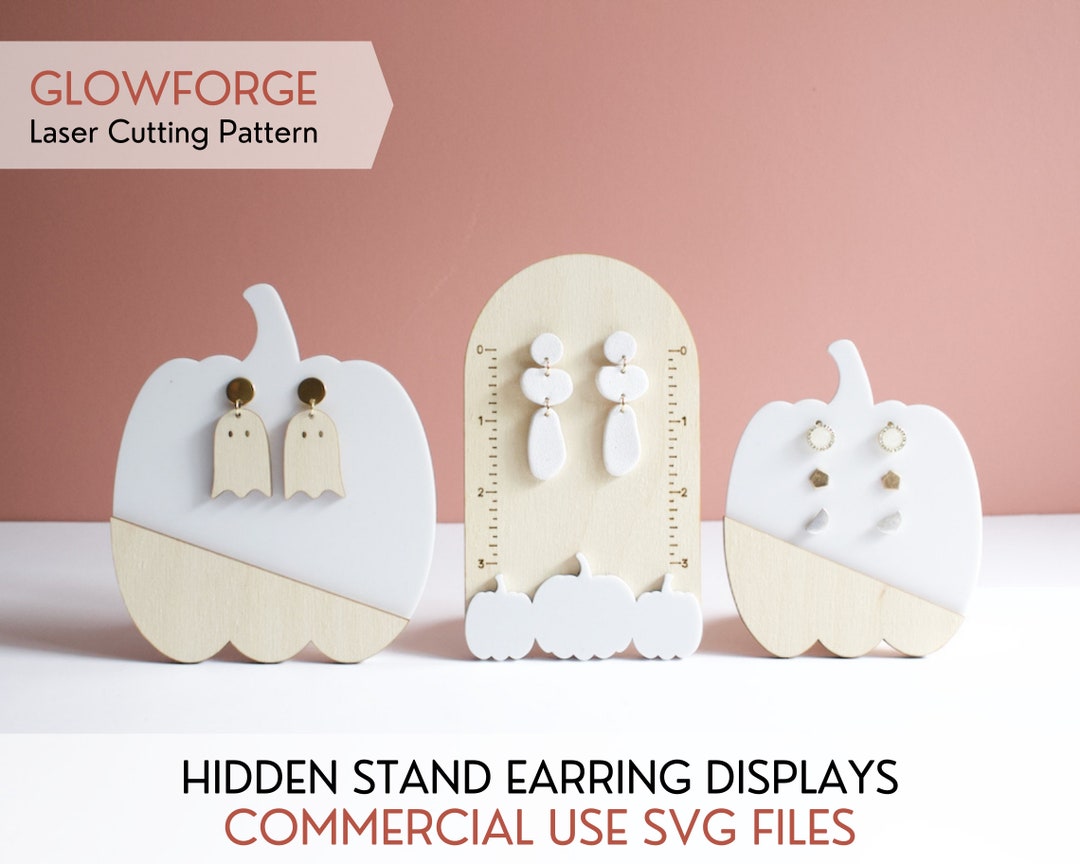 SVG Pumpkin Trio Earring Display Stands Laser Cut File for Glowforge ...