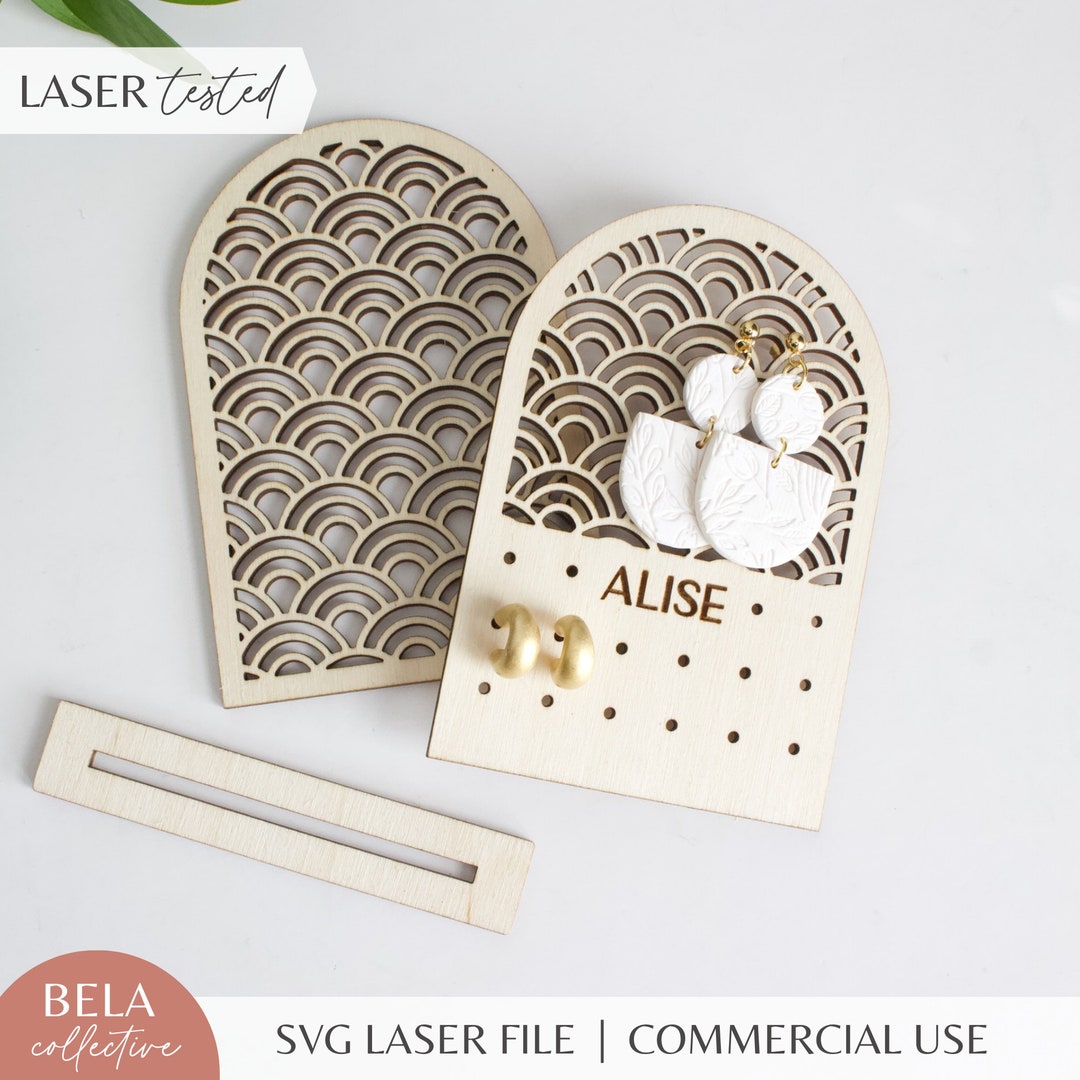 Travel Earring Holders Set of SVG Laser Cut Files for Glowforge, Stud ...