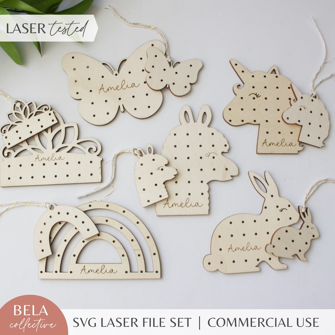 Kids Set of Travel Earring Holders SVG Laser Cut Files for Glowforge ...