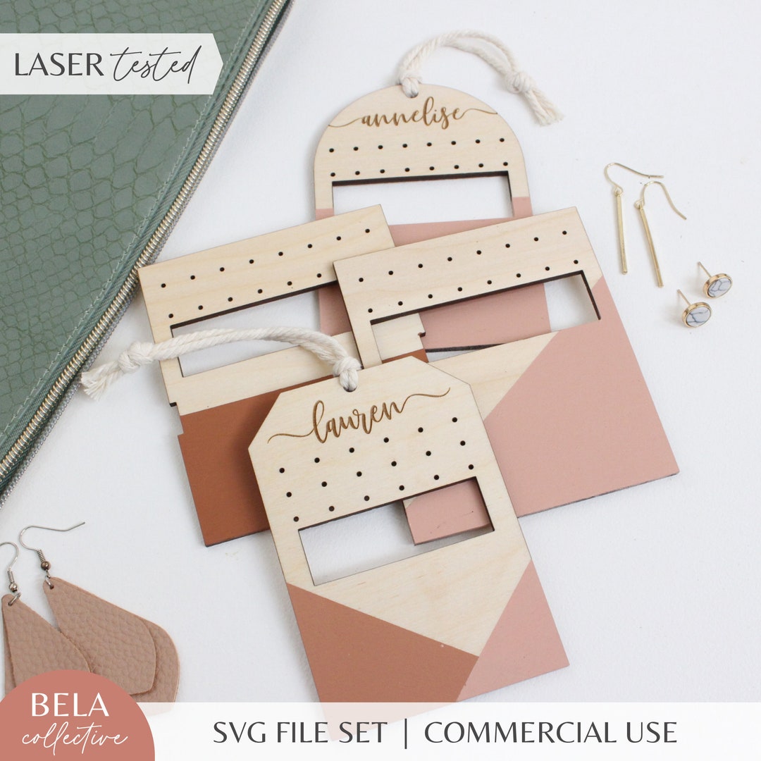 Travel Earring Holders Set of 12 SVG Laser Cut Files for Glowforge ...