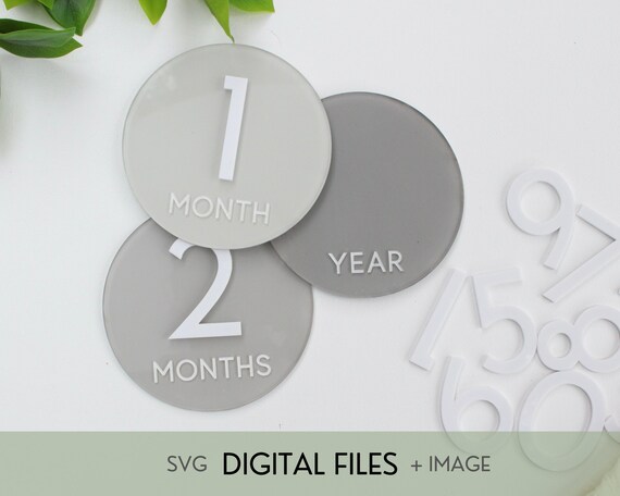 SVG Interchangeable Baby Milestones Mid Century Acrylic | Etsy