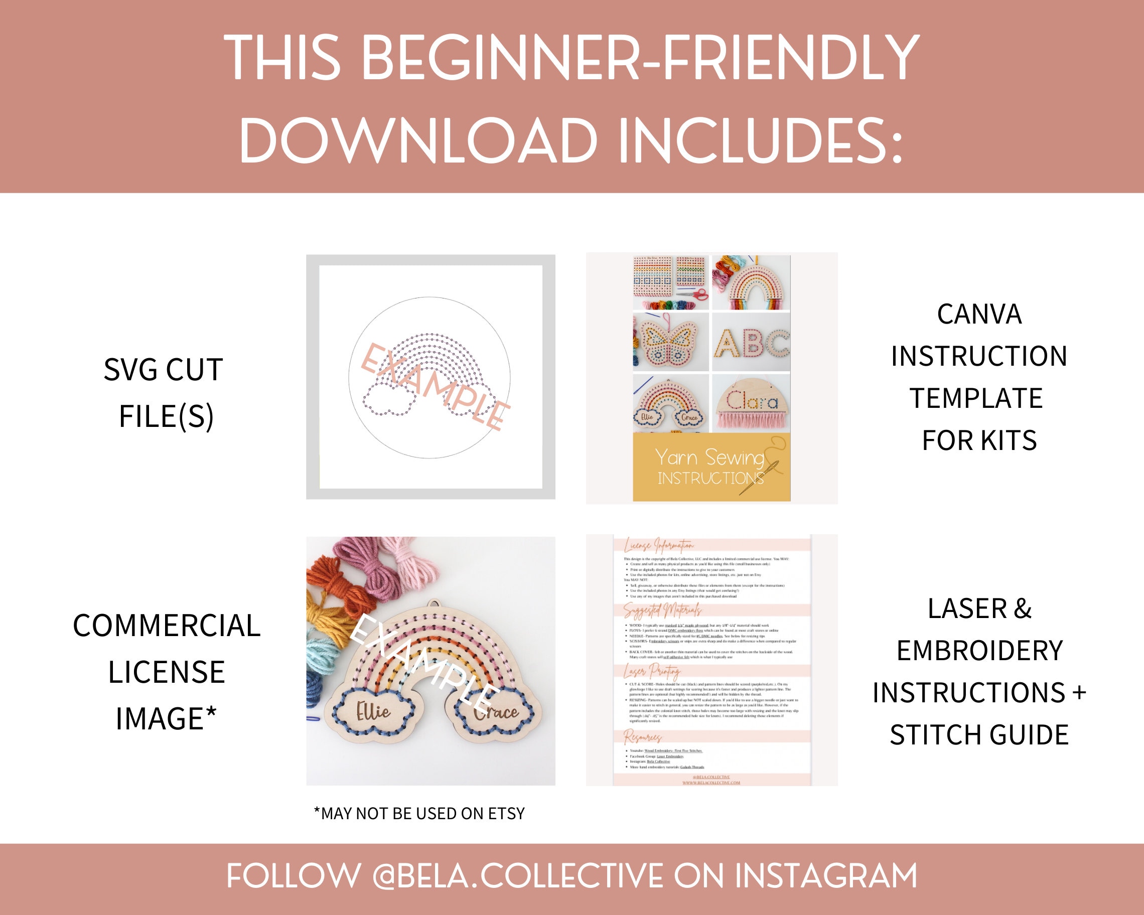 SVG Yarn Sewing Bundle for Laser Cutting My First Embroidery - Etsy