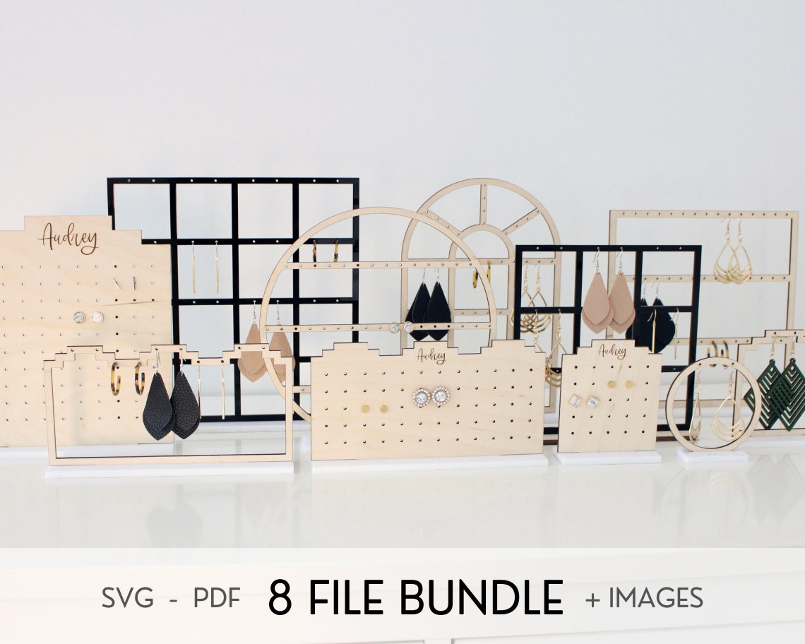 Earring Stand File Bundle 3 SVG Laser Cut Files for - Etsy