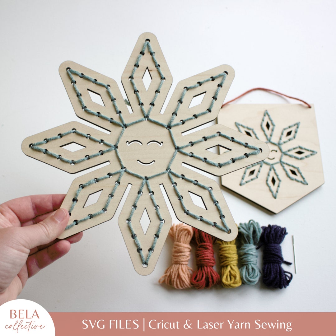 SVG Snowflake Yarn Sewing Pattern for Laser Cutting | Happy Weather ...