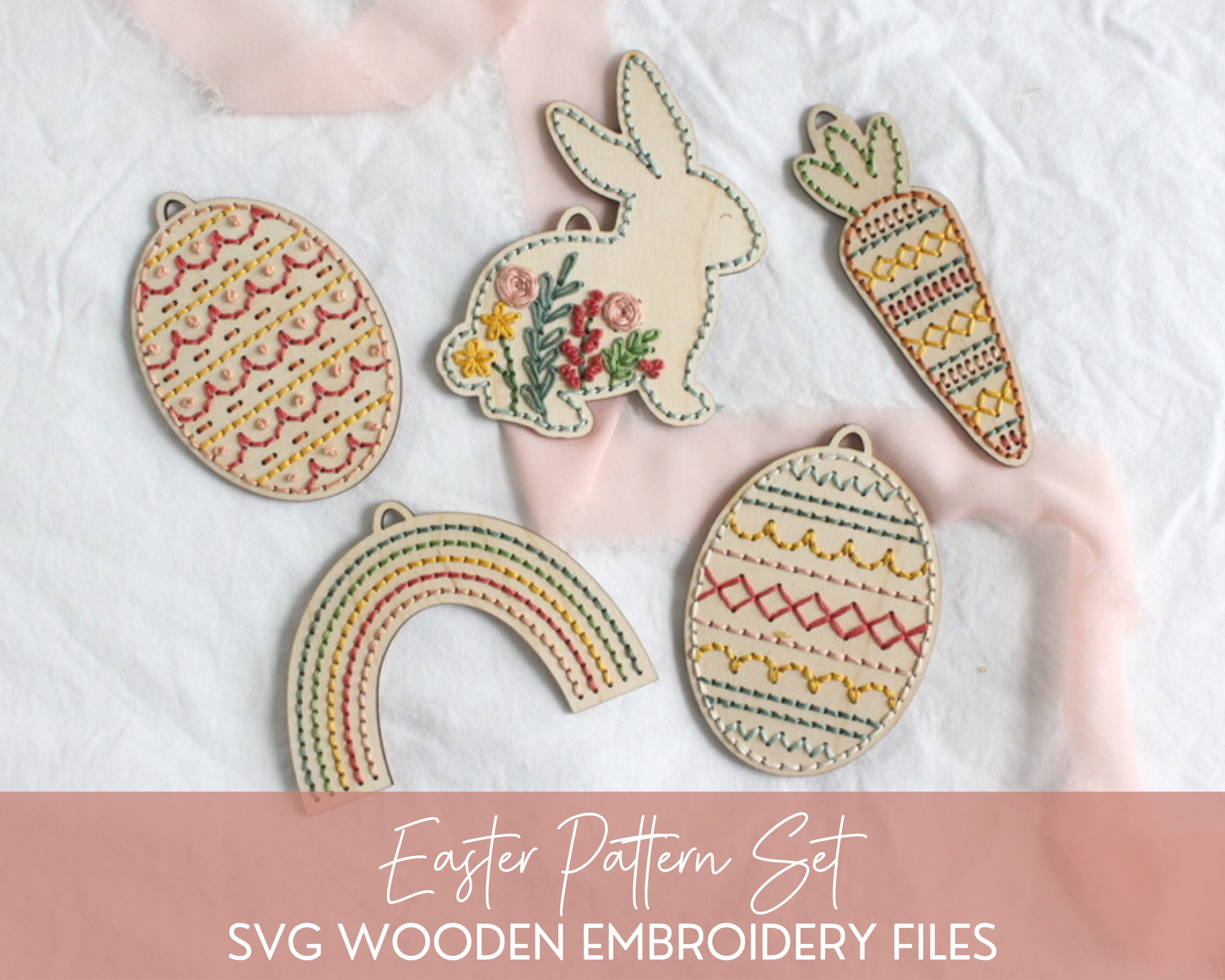 SVG File Set of Easter Embroider Patterns for Laser Cutting - Etsy