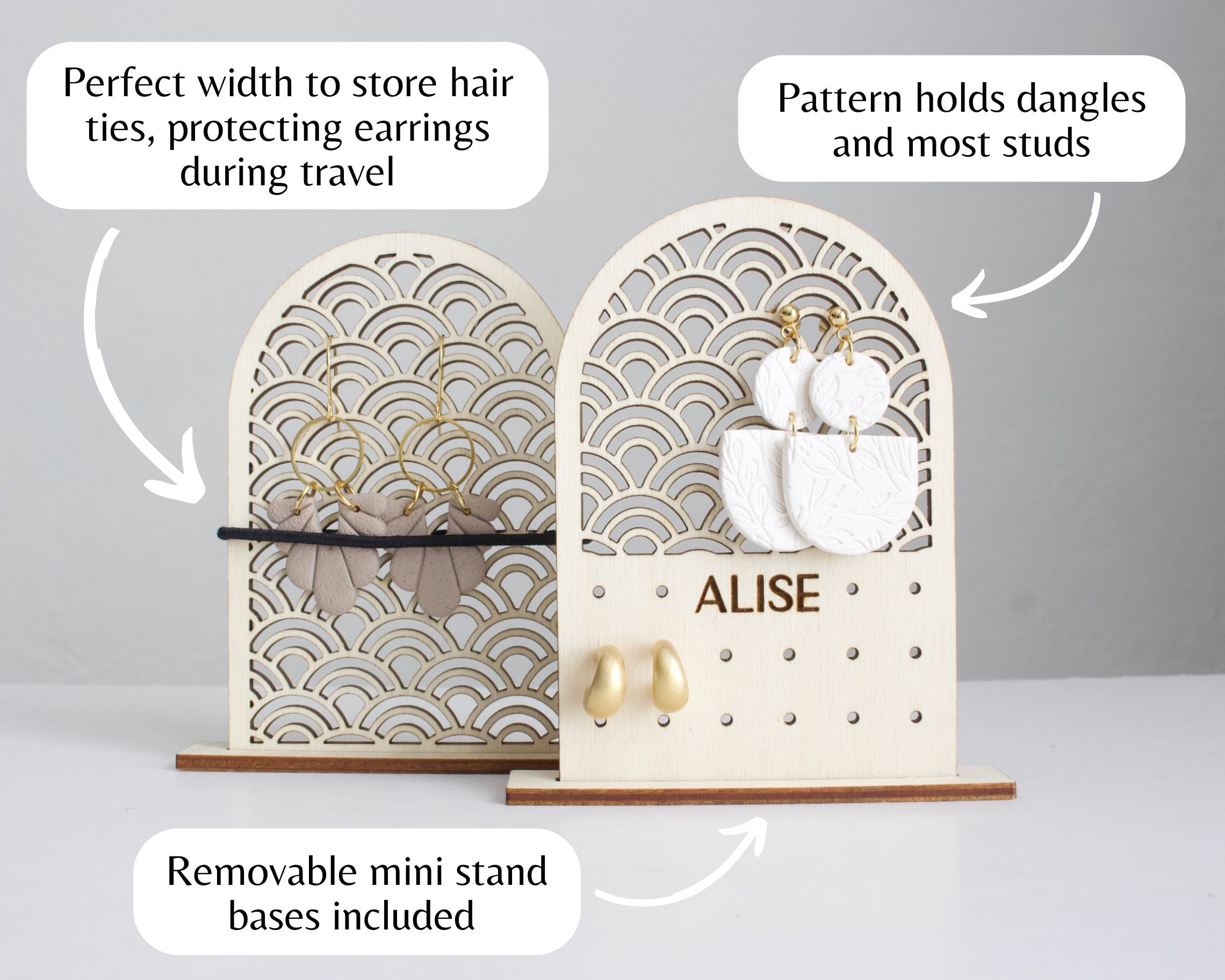 Travel Earring Holders Set of SVG Laser Cut Files for Glowforge, Stud ...