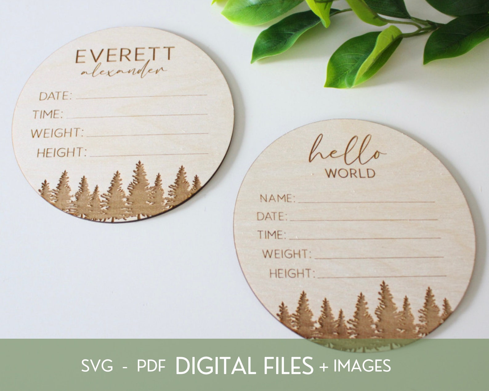 Complete Set of Forest Themed Baby SVG Wooden Rounds, Digital Cut File ...