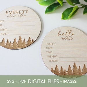 Complete Set of Forest Themed Baby SVG Wooden Rounds, Digital Cut File ...