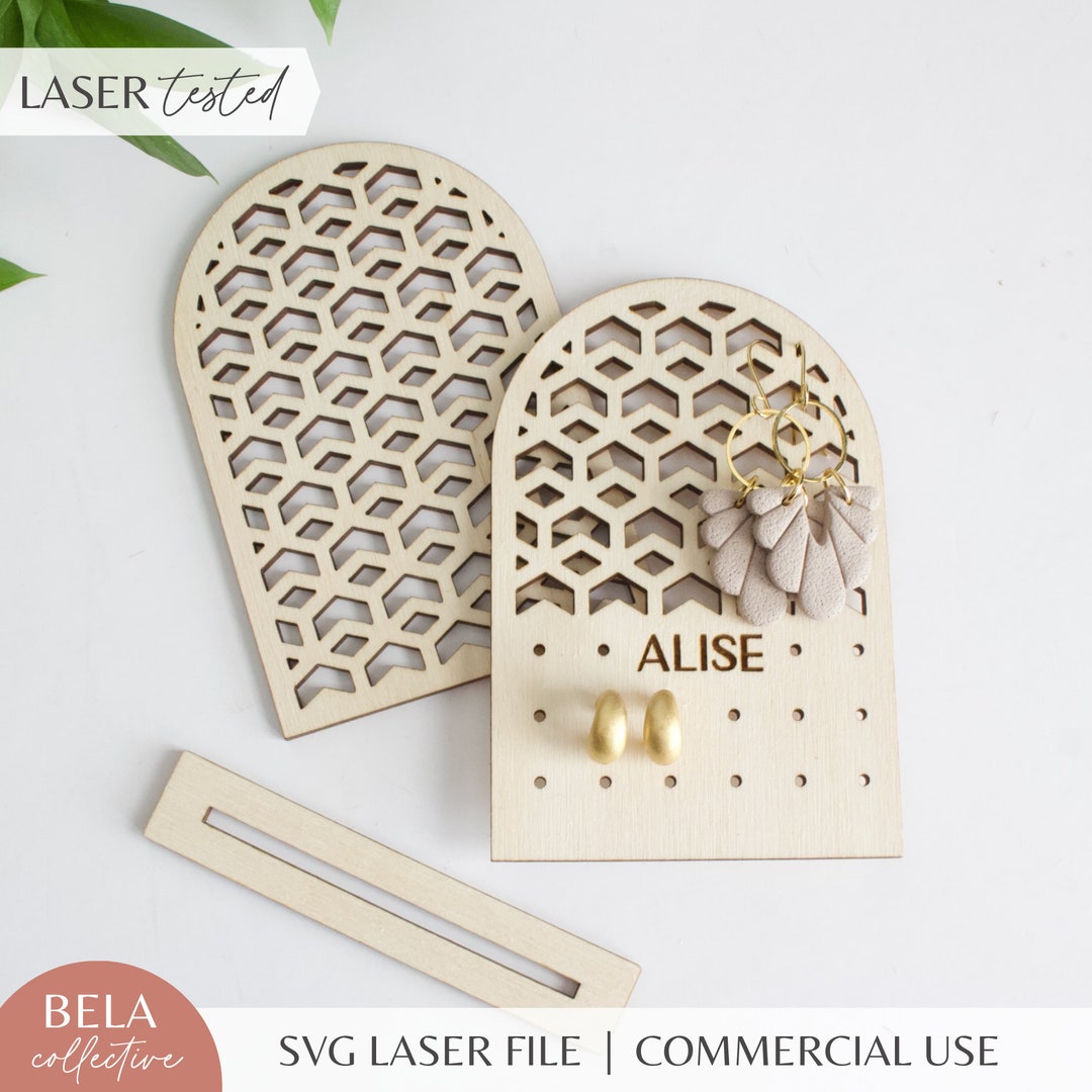 Travel Earring Holders Set of SVG Laser Cut Files for Glowforge, Stud ...