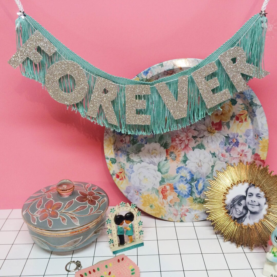 Forever Glittering Fringe Banner | Wall Hanging, Signage, Wedding ...