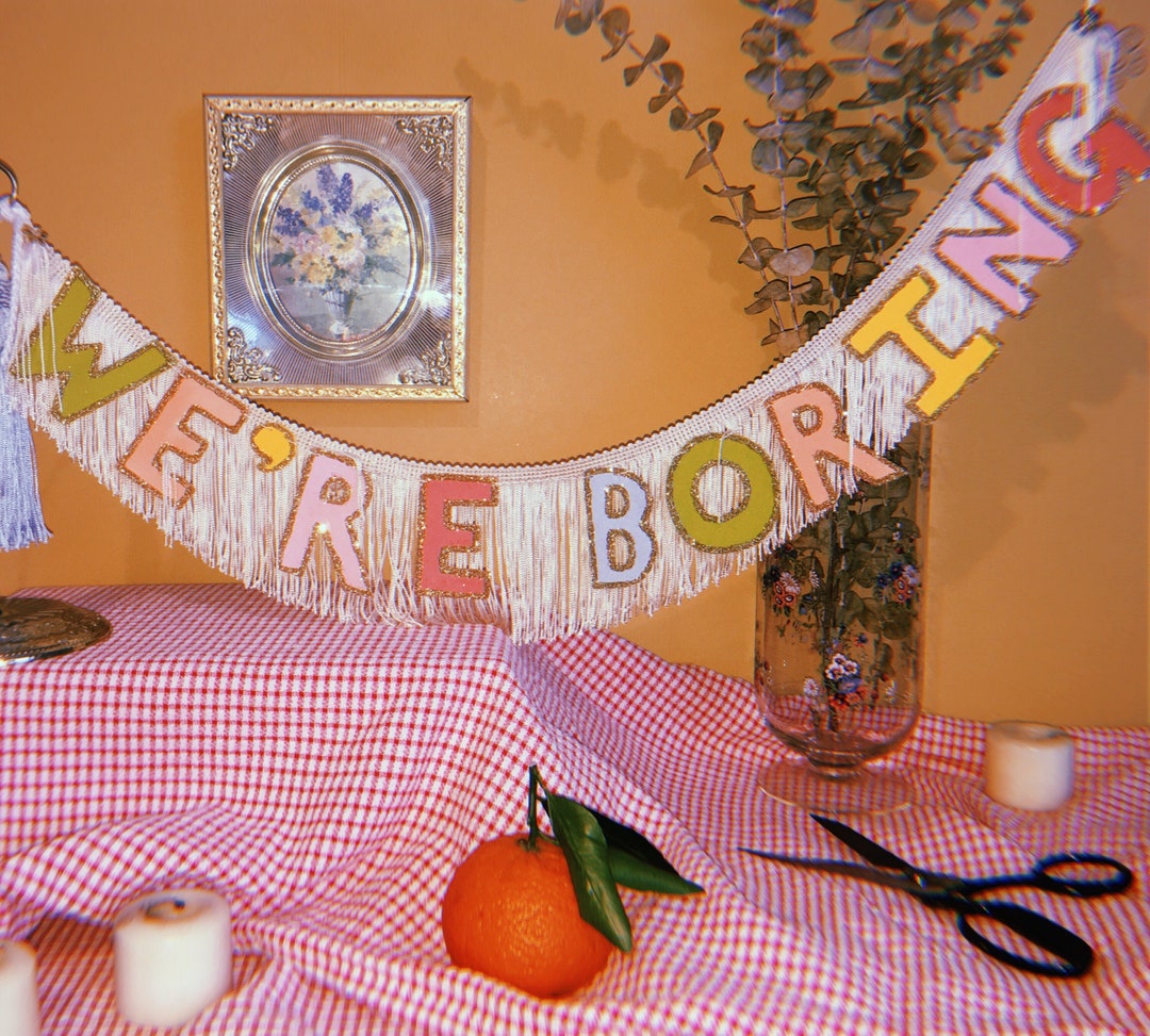 Funny 'we're Boring' Fringe Banner: Humorous Novelty Decor - Etsy