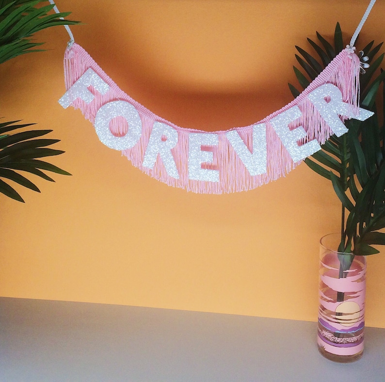 Forever Glittering Fringe Banner Garland Wall Hanging Cool - Etsy