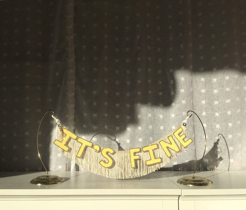 It's Fine Fringe Banner | Letter Banner Garland, Wall Hanging, Text ...