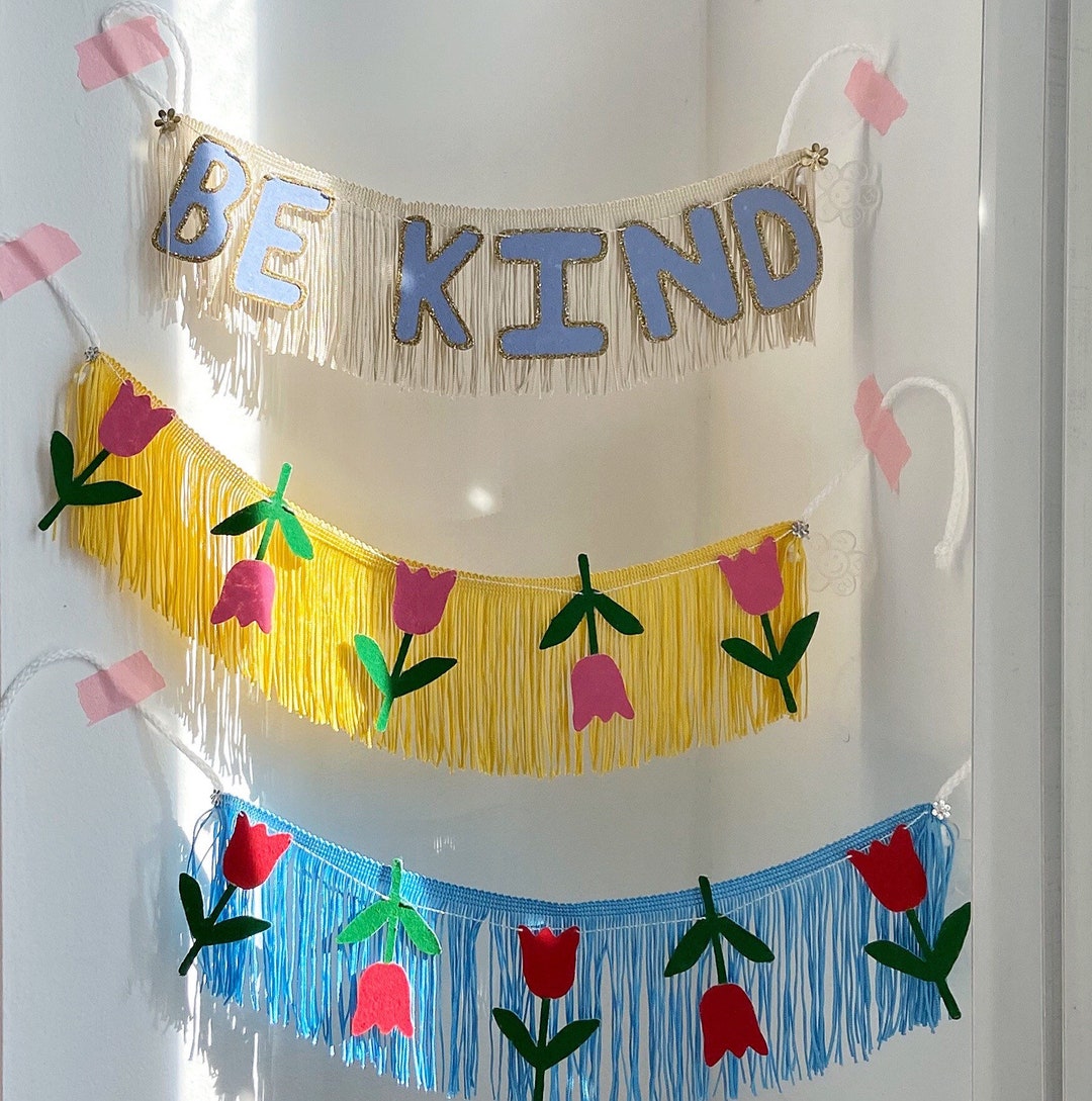 Be Kind Fringe Banner | Wall Hanging, Kindness, Mindful Decor, Kids ...