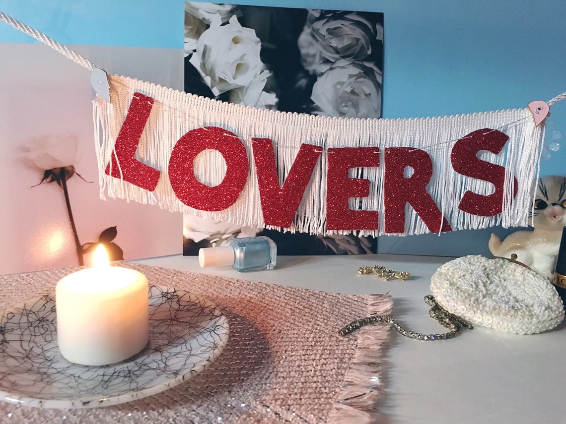 Lovers Glittering Fringe Banner Love Banner Fringe Wall - Etsy UK
