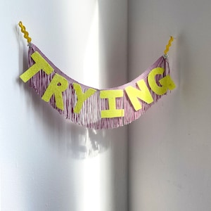 Trying FUN CULT Fringe Banner | Trying Garland, Wall Hanging Banner ...
