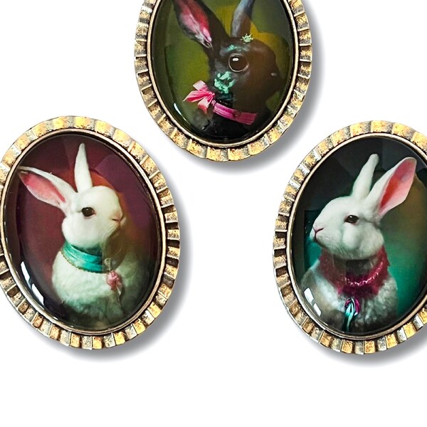 White Rabbit Brooch - Etsy
