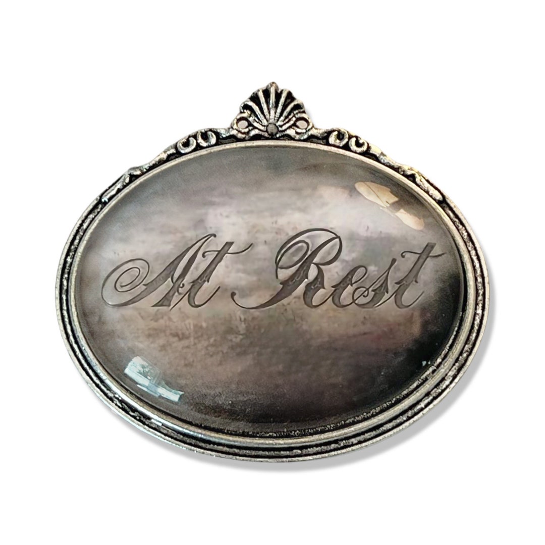 At Rest Caskets Plaque Brooch, at Rest Funeral Pin, Mourning Brooch ...