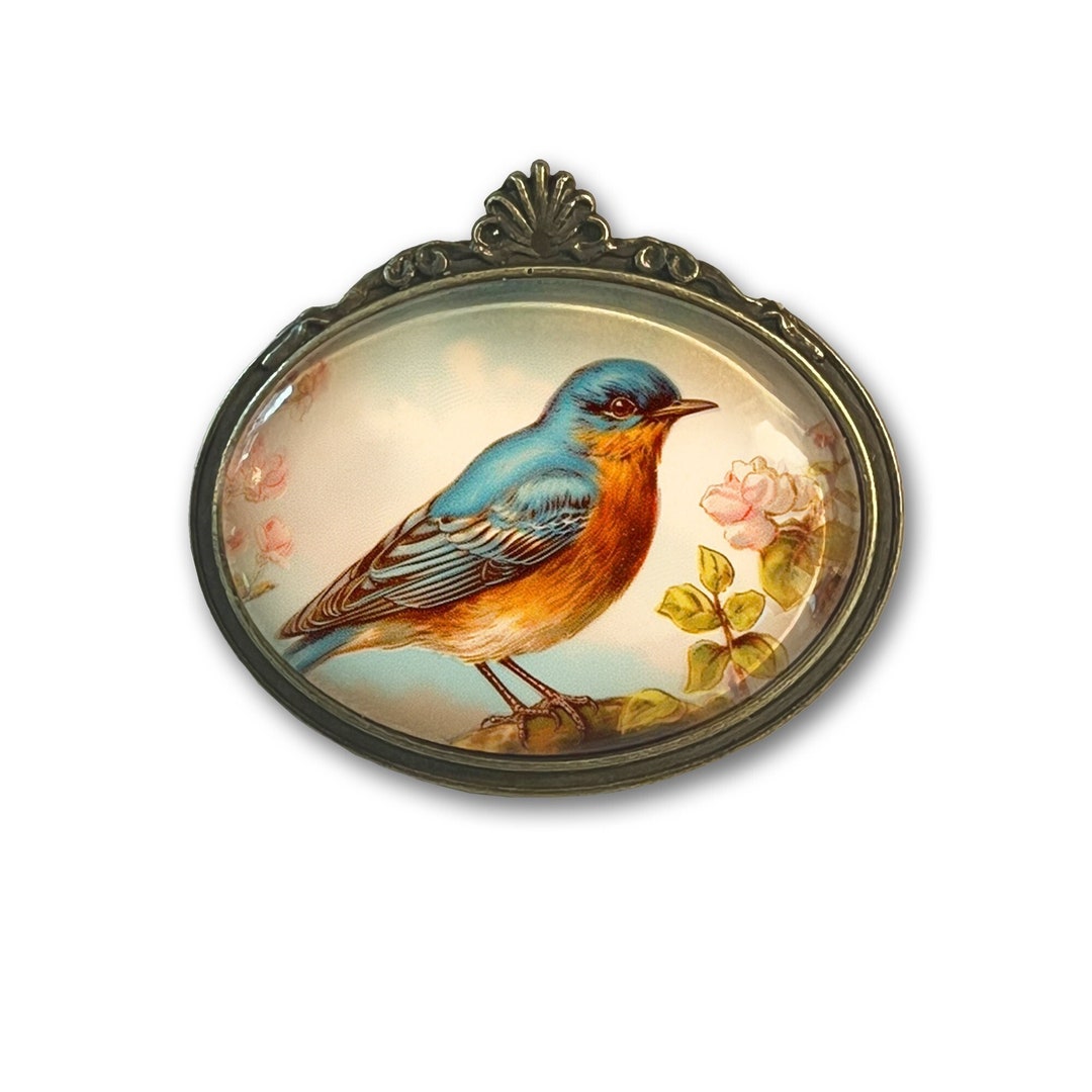 Bluebird Brooch, Bluebird of Happiness Pin, Spring Bluebird Pin, Spring ...