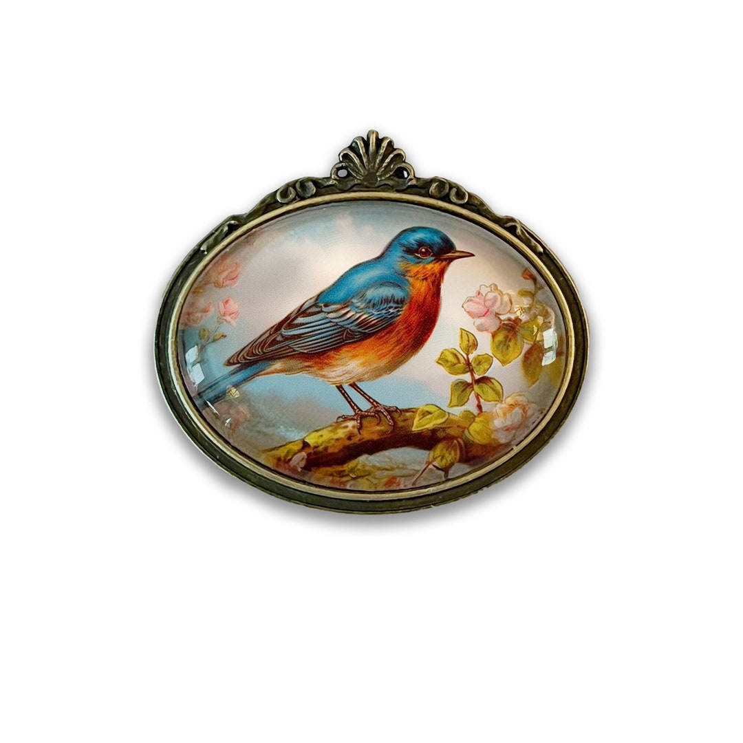 Bluebird Brooch, Bluebird of Happiness Pin, Spring Bluebird Pin, Spring ...