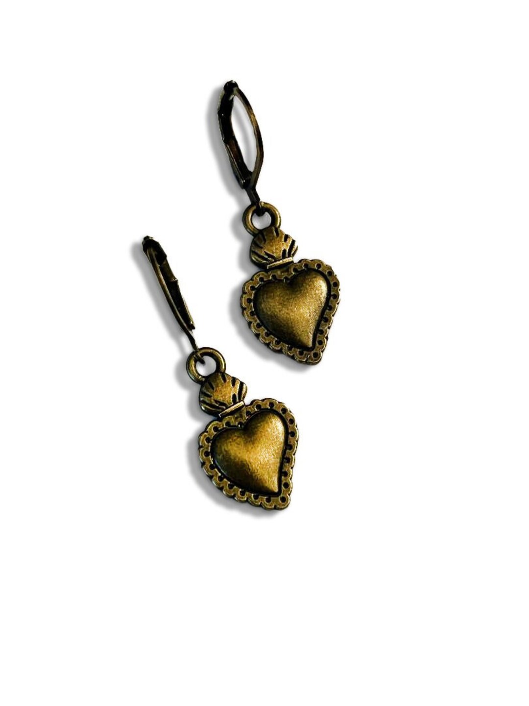 Sacred Heart Earrings, Sacred Heart Jewelry, Religious Gift, Catholic ...