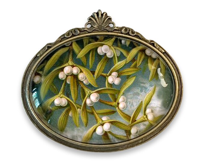 Vintage Inspired Mistletoe Christmas Brooch, Mistletoe Pin, Christmas ...