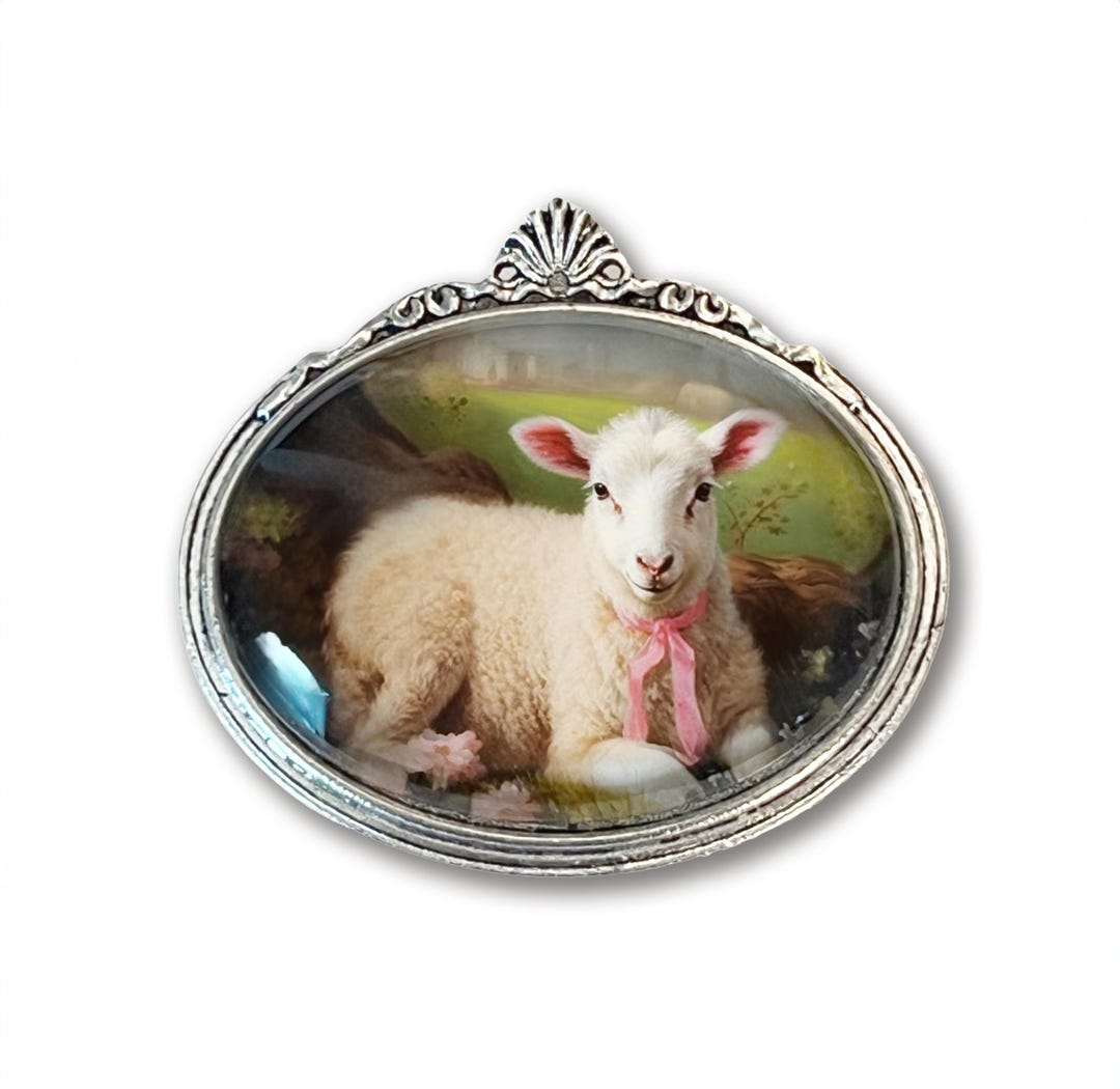 Spring Lamb Brooch, Easter Lamb Pin, Vintage Inspired Lamb Jewelry ...