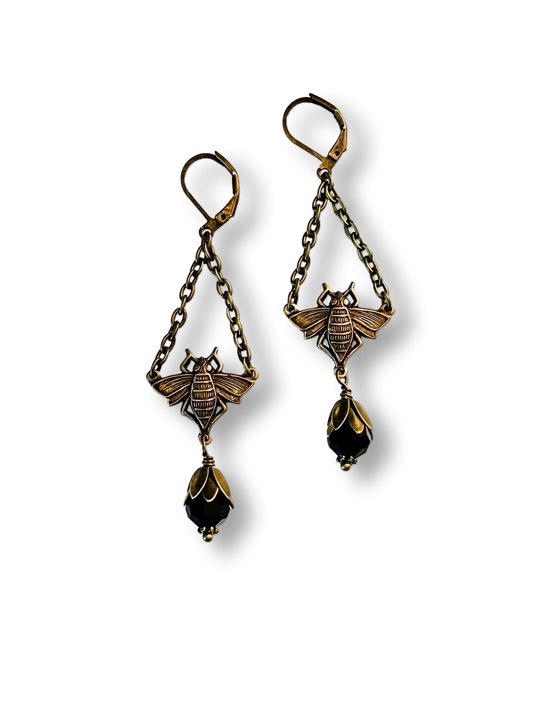 Vintage Inspired Bee Earrings, Bug Beaded Earrings, Bug Jewelry, Bee Jewelry, Victorian Style ...