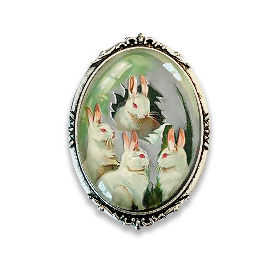 Easter Bunny Brooch, Vintage Inspired Rabbit Pin, Bunny Family and ...