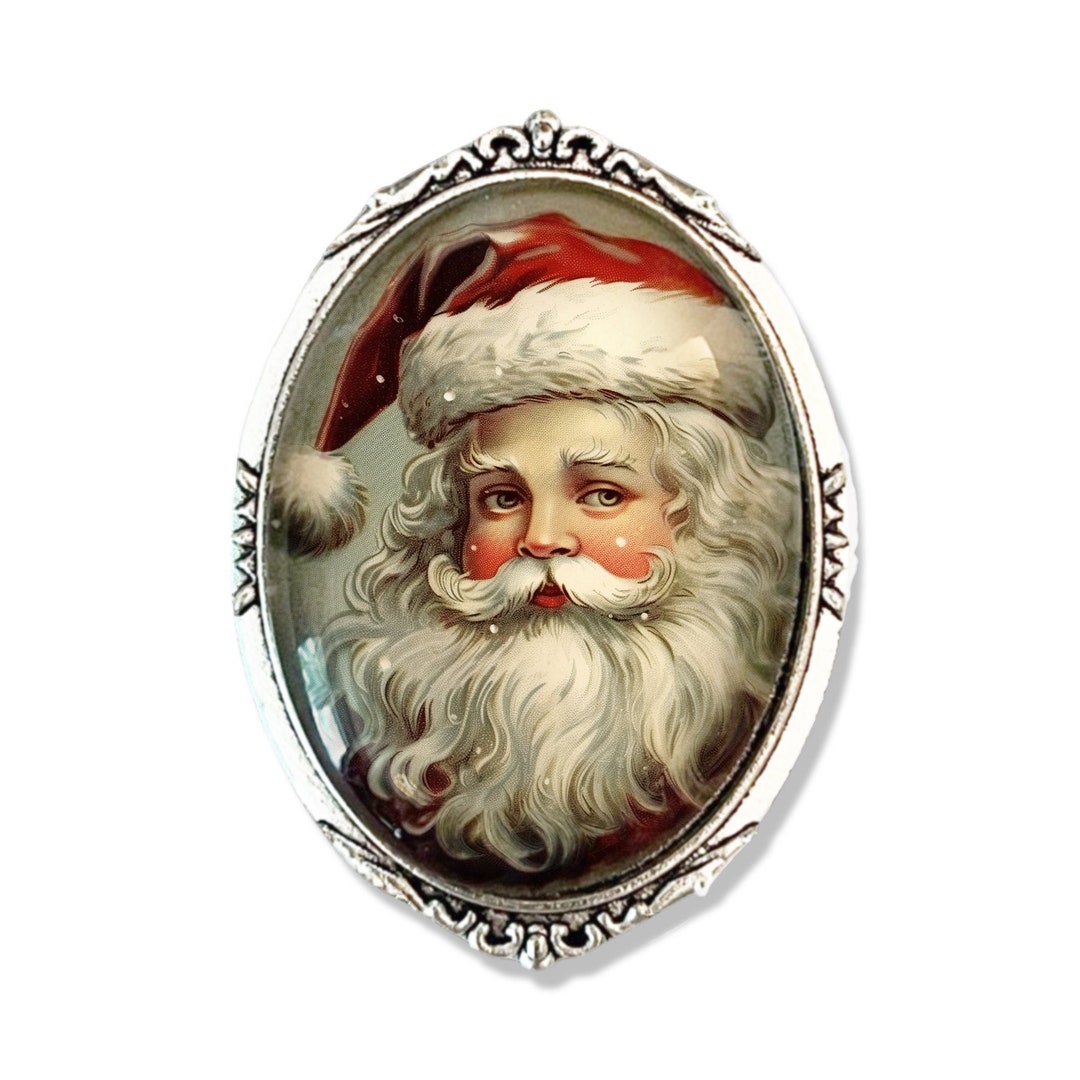 Victorian Inspired Santa Brooch, Vintage Style Santa Pin, Vintage Santa ...