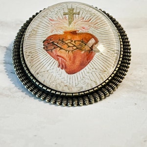 Sacred Heart Brooch, Sacred Heart of Jesus Pin, Religious Gift ...