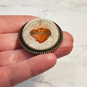 Sacred Heart Brooch, Sacred Heart of Jesus Pin, Religious Gift ...