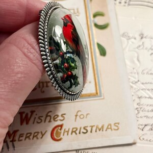 Cardinal Brooch, Winter Pin, Christmas Brooch, Red Bird Pin, Cardinal ...