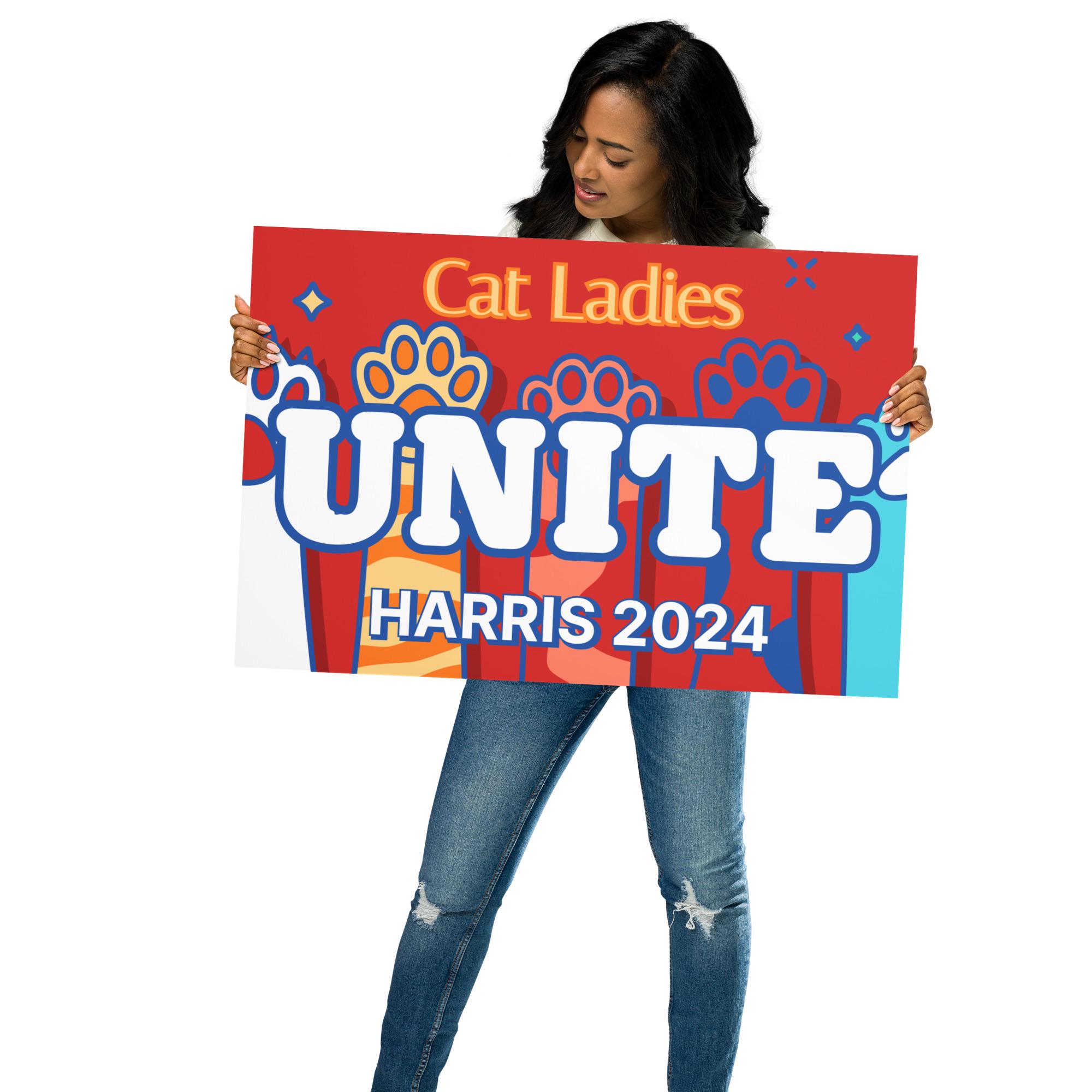 Cat Ladies Unite Kamala Harris 2024 Sign - Etsy