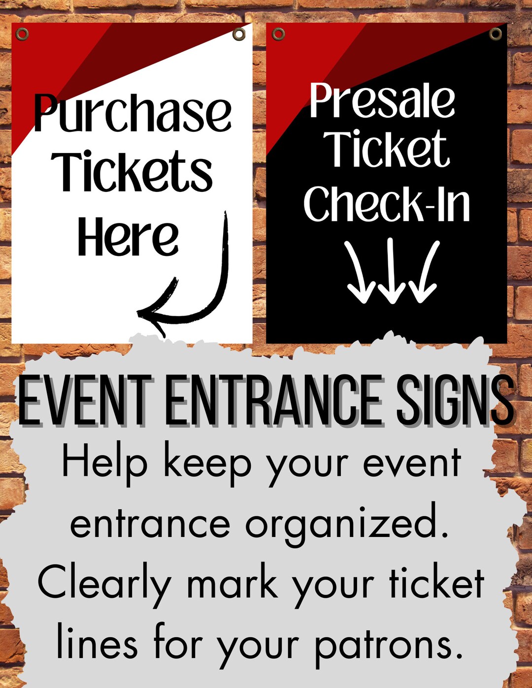 Event Entrance Ticket Line Signs - Etsy