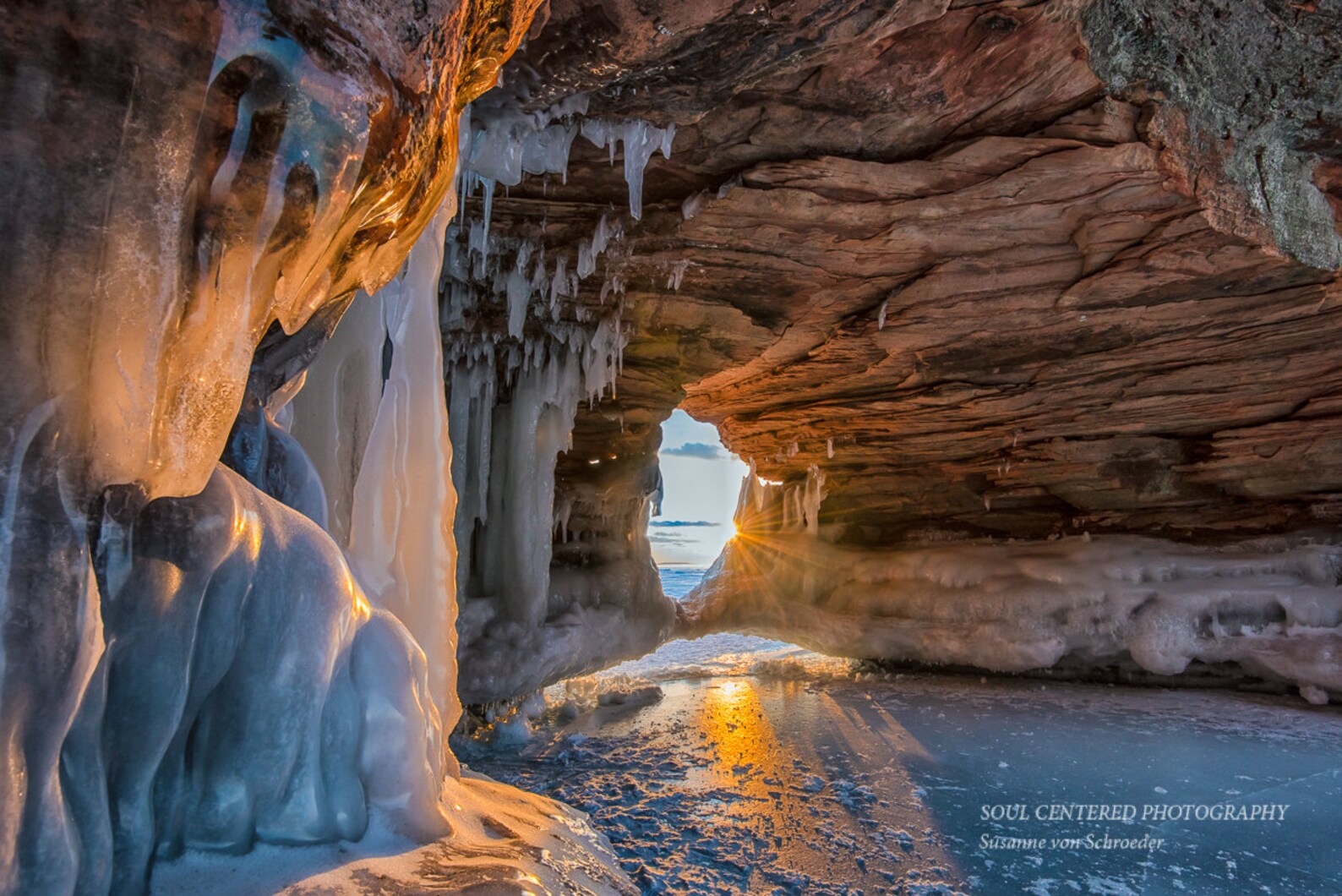 Apostle Islands Ice Cave, Metal Print, Great Lakes Photography, Lake ...