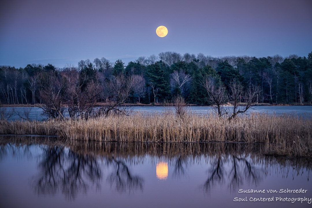 Nature Photography, Full Moon, Northern Wisconsin Lake, Fine Art Print ...