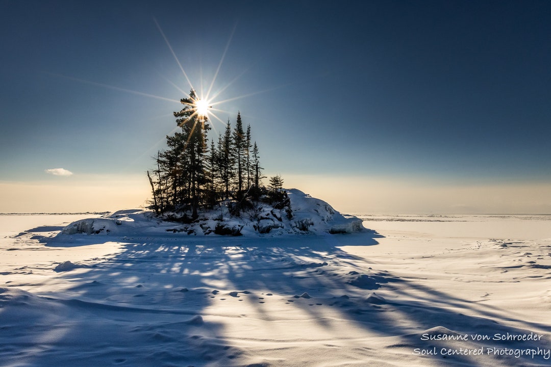 Lake Superior, Winter Landscape, Sunburst, Ice, Nature Photography ...