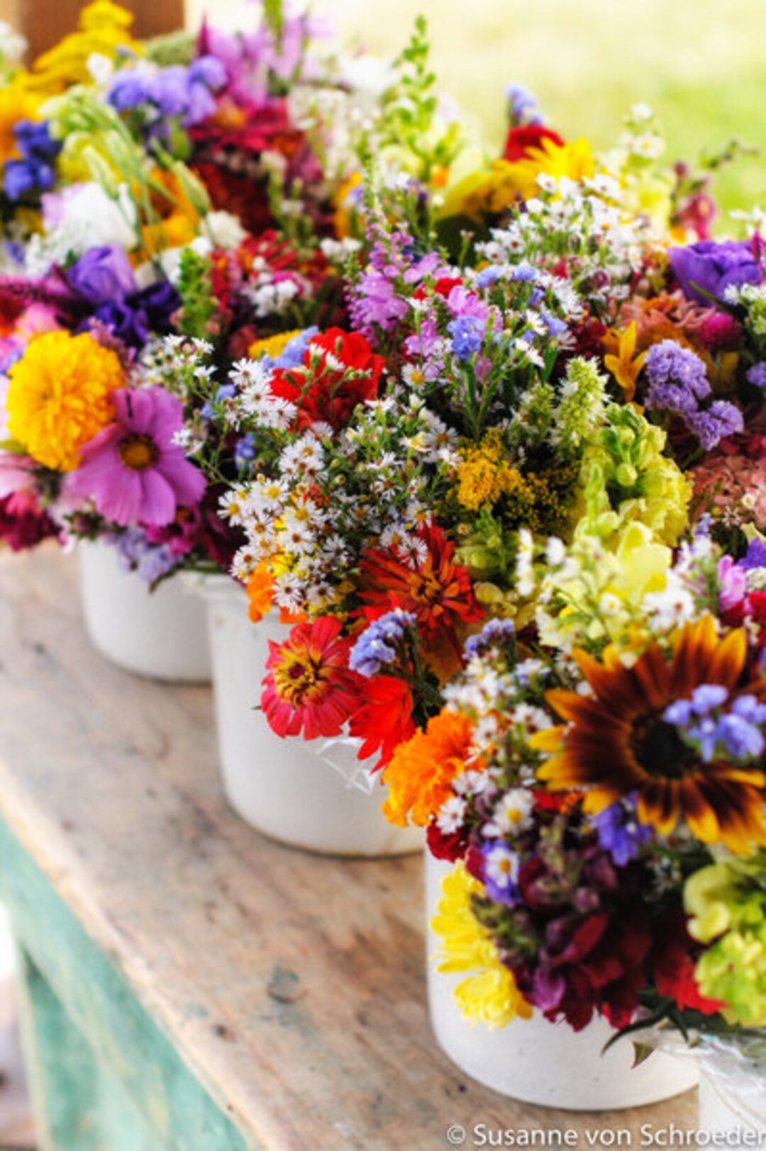 Flower Photography, Colorful Flower Bouquets, Set of 3 Photo Cards ...