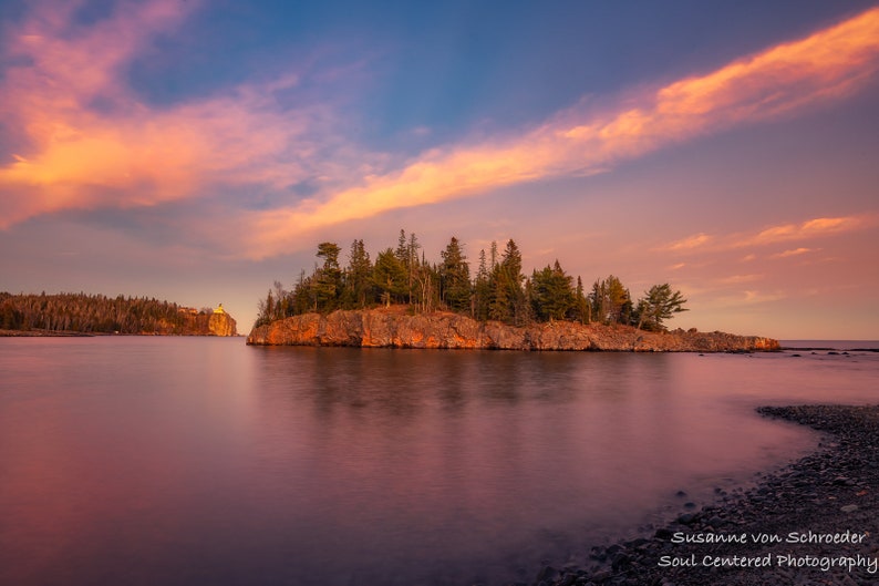 Split Rock Lighthouse Lake Superior North Shore Sunset Sky | Etsy