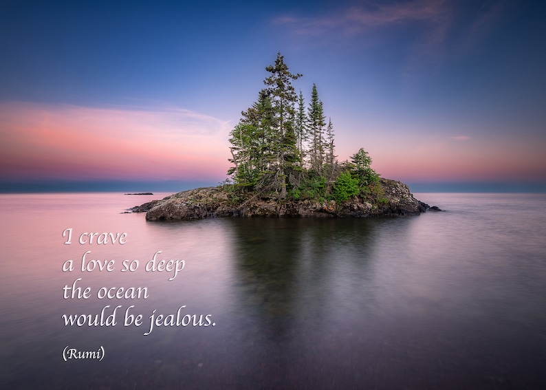 Rumi Quote, Inspirational Poetry, Greeting Card, Colorful Dawn, Lake ...