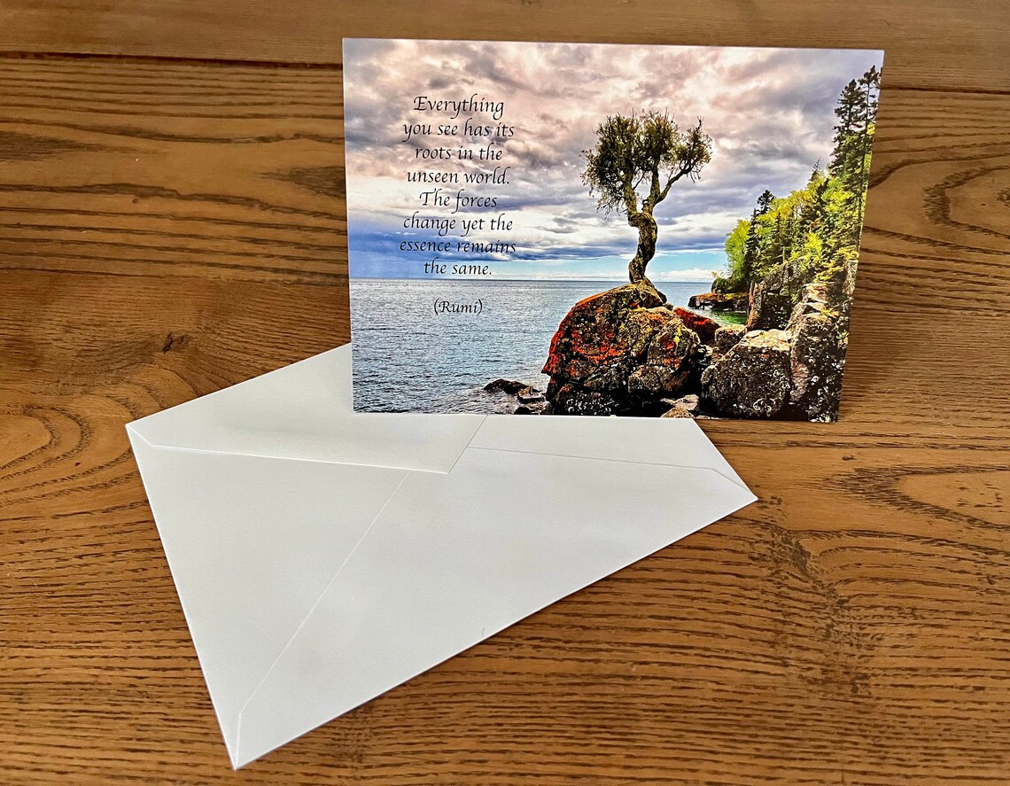 Rumi Quote, Inspirational Poetry, Greeting Card, Spirit Tree, Cedar ...