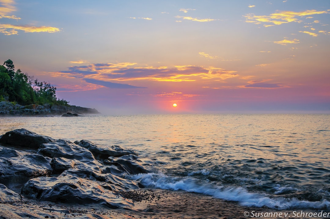 Lake Superior Sunrise, Nature Photography, Temperance River, North ...