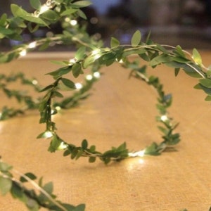 7 Foot or 16 Ft LED Leaf Garland Battery Operated LED Fairy String ...